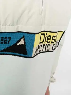 DIESEL® Wool Blend Logo Print Zip-front Jumper