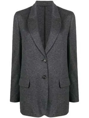 Brunello Cucinelli Single-breasted Cashmere Blazer - Grey