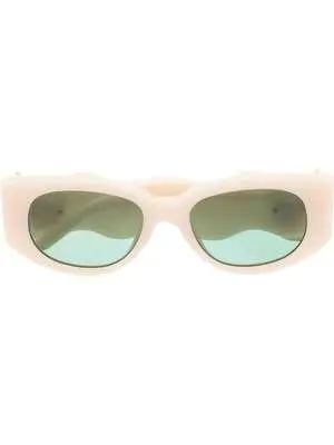 Casablanca Logo-plaque Oval Sunglasses - Neutrals