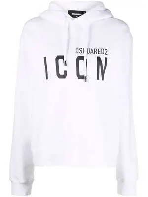 Dsquared2 Icon Cotton Hoodie - White