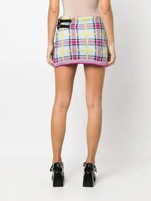 CORMIO Checked Wool-blend Mini Skirt