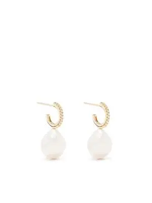 Mizuki 14kt Yellow Pearl And Diamond Earrings - Gold