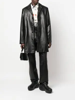 MISBHV Slight-flare Leather Trousers