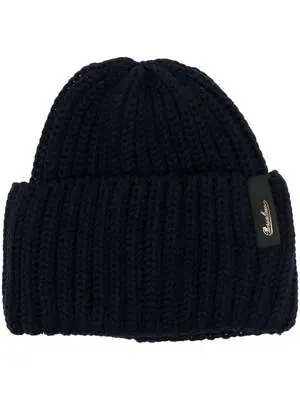 Borsalino Ribbed Knitted Beanie Blue