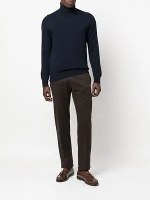 DRUMOHR Cashmere Roll Neck Jumper - Blue
