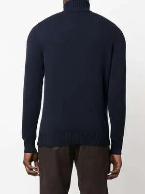 DRUMOHR Cashmere Roll Neck Jumper - Blue