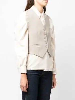 THE FRANKIE SHOP Gelso Tailored Waistcoat - Neutrals