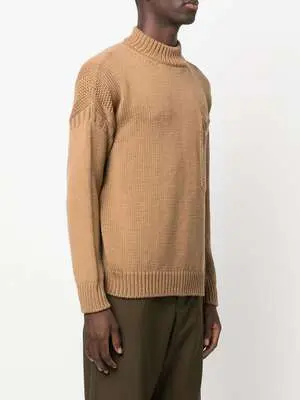 TEN C Mock-neck Knitted Jumper - Neutrals