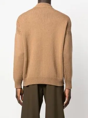 TEN C Mock-neck Knitted Jumper - Neutrals