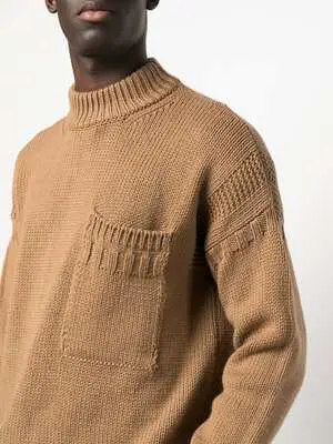 TEN C Mock-neck Knitted Jumper - Neutrals