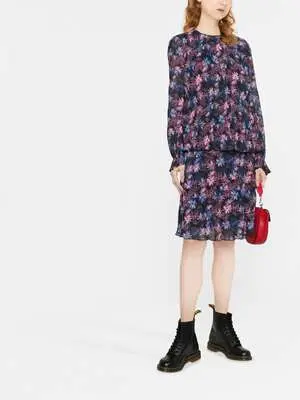 GANNI Floral-print Long-sleeved Blouse