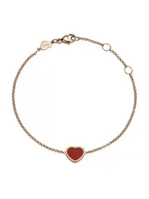 CHOPARD Chopard 18kt Rose Gold My Happy Heart Carnelian Bracelet