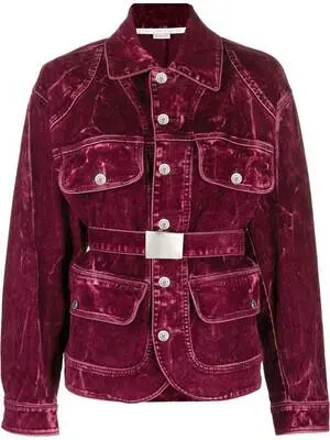 Stella McCartney Flocked Velvet Belted Jacket