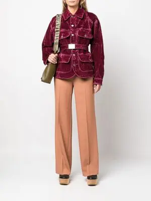 Stella McCartney Flocked Velvet Belted Jacket