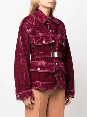 Stella McCartney Flocked Velvet Belted Jacket