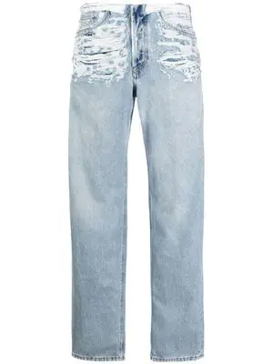 DIESEL® Mid-rise Ripped-detail Jeans