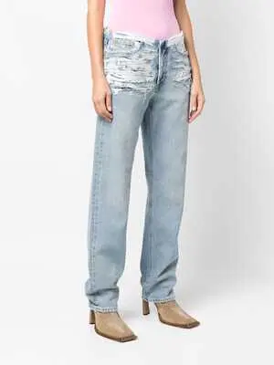 DIESEL® Mid-rise Ripped-detail Jeans
