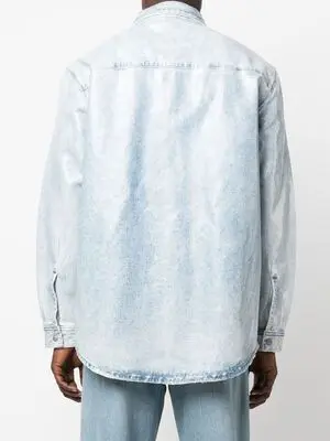 DIESEL® Embroidered-logo Denim Shirt