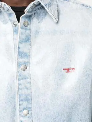 DIESEL® Embroidered-logo Denim Shirt