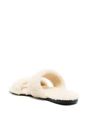 Saint Laurent Shearling Flat Slides