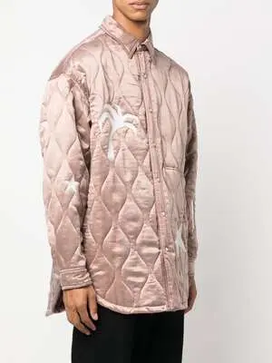 Palm Angels Life Is Palm Quilted Jacket - Neutrals