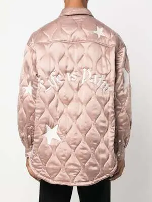 Palm Angels Life Is Palm Quilted Jacket - Neutrals
