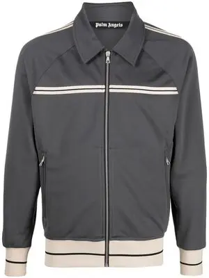 Palm Angels Tape-trim Track Sweatshirt - Grey