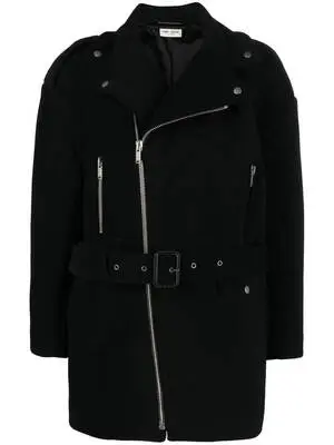 Saint Laurent Notched-collar Zip-up Coat