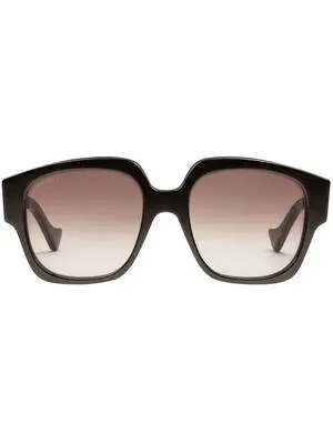 Gucci Square-frame Logo-plaque Sunglasses - Brown