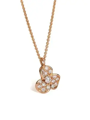 LEO PIZZO 18k Rose Gold Candy Flora Diamond Pendant Necklace - Pink