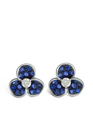 LEO PIZZO 18k White Gold Candy Flora Sapphire Stud Earrings