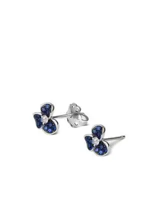 LEO PIZZO 18k White Gold Candy Flora Sapphire Stud Earrings