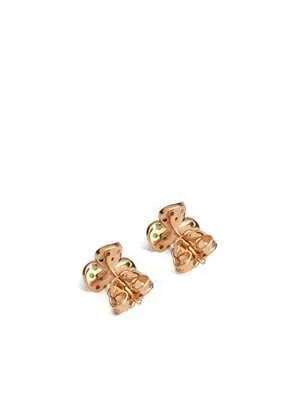 LEO PIZZO 18k Rose Gold Flora Emerald Stud Earrings