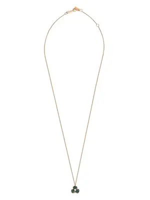 LEO PIZZO 18kt Rose Gold Candy Flora Diamond And Emerald Pendant Necklace - Pink