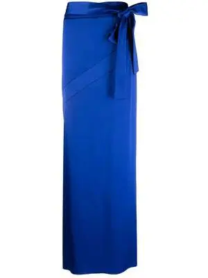 TOM FORD Side-tie Satin Skirt - Blue