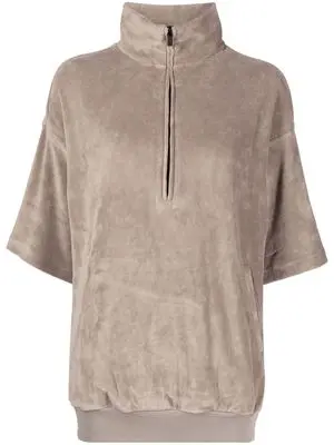 Fear Of God Velour Mock Neck Half-sleeve Top