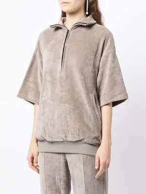 Fear Of God Velour Mock Neck Half-sleeve Top