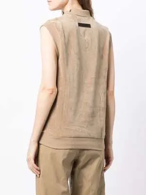 Fear Of God Velour Sleeveless Polo Top