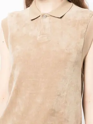Fear Of God Velour Sleeveless Polo Top
