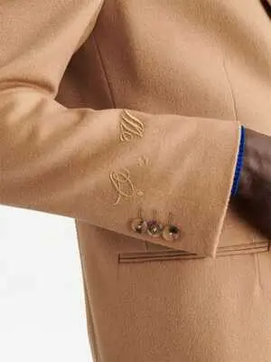 Off-White Embroidered-logo Single-breasted Blazer - Brown