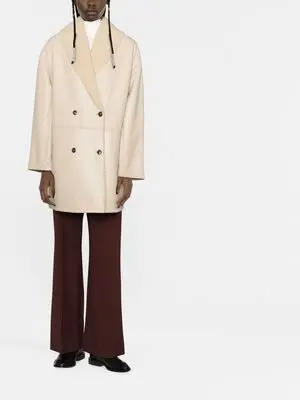 Loulou De Saison Shearling Collar Double-breasted Coat