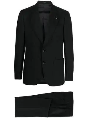 LARDINI Single-breasted Wool Suit - Black