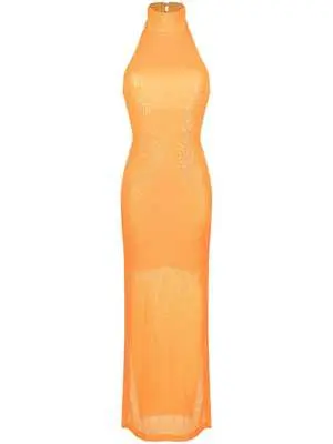 ROTATE BY BIRGER CHRISTENSEN Sequinned Halterneck Midi Dress