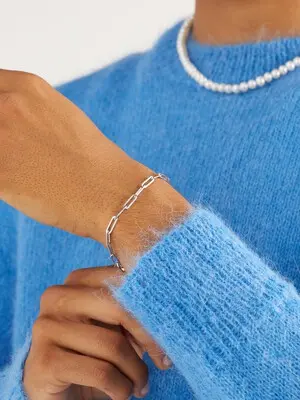 Mateo Mateo Long Link Bracelet White Gold