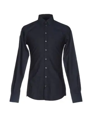 Dolce & Gabbana Man Shirt Black Size 15 Cotton Blue