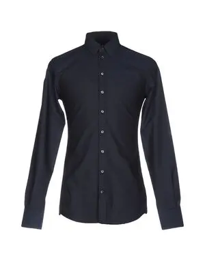 Dolce & Gabbana Man Shirt Black Size 15 Cotton Dark Blue