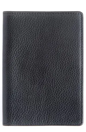 ROYCE NEW YORK Personalized Rfid Leather Card Case - Black- Deboss
