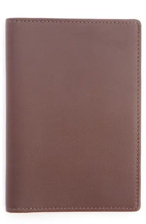 ROYCE NEW YORK Personalized Rfid Leather Card Case - Brown- Gold Foil