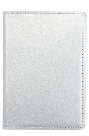 ROYCE NEW YORK Personalized Rfid Leather Card Case Silver- Deboss