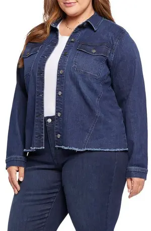NYDJ NYDJ Fray Hem Denim Trucker Jacket Underground